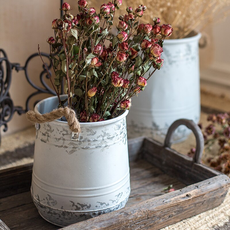 Vase extérieur décoratif en étain style vintage - MON JOLI VASE