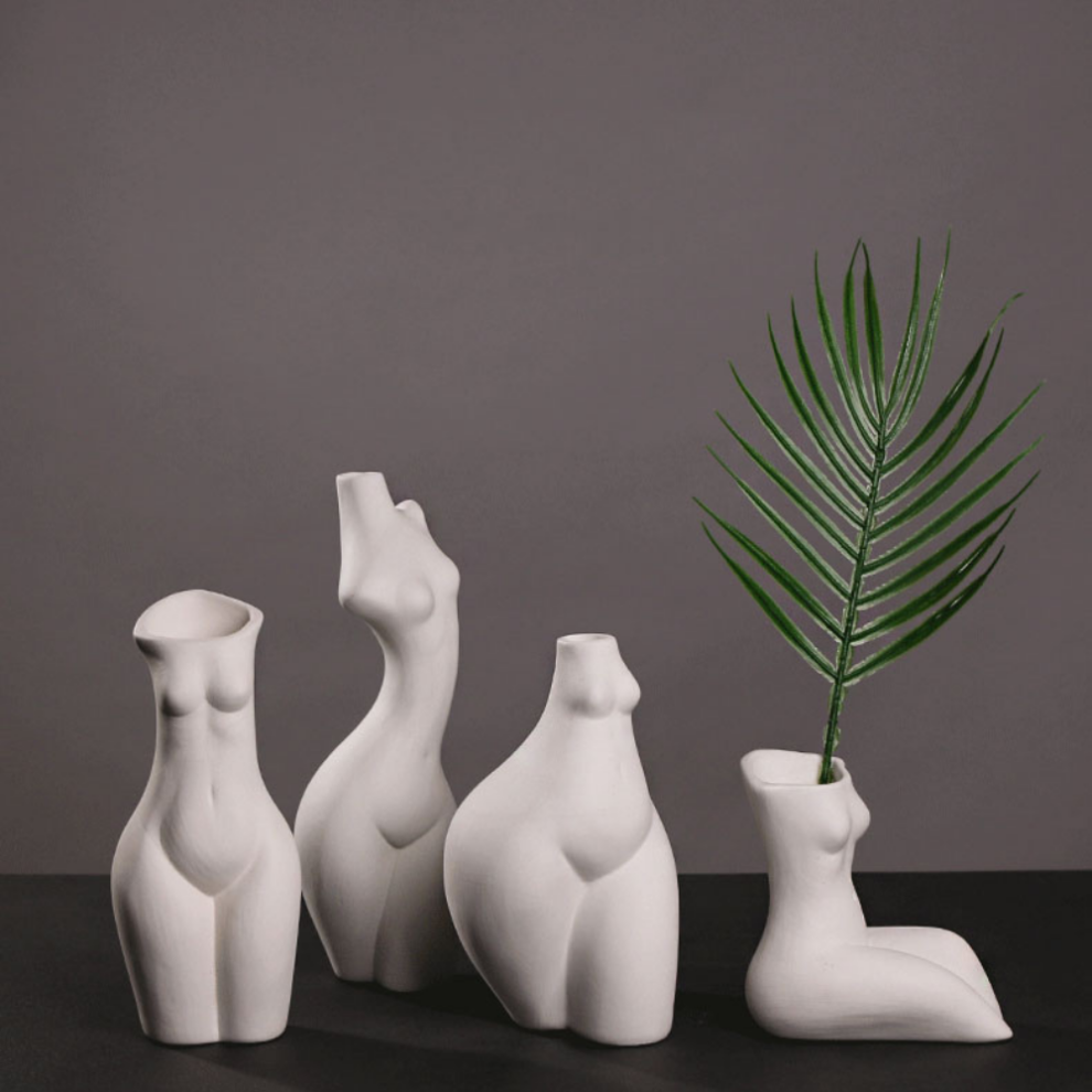 Vase buste femme blanc artistique - MON JOLI VASE