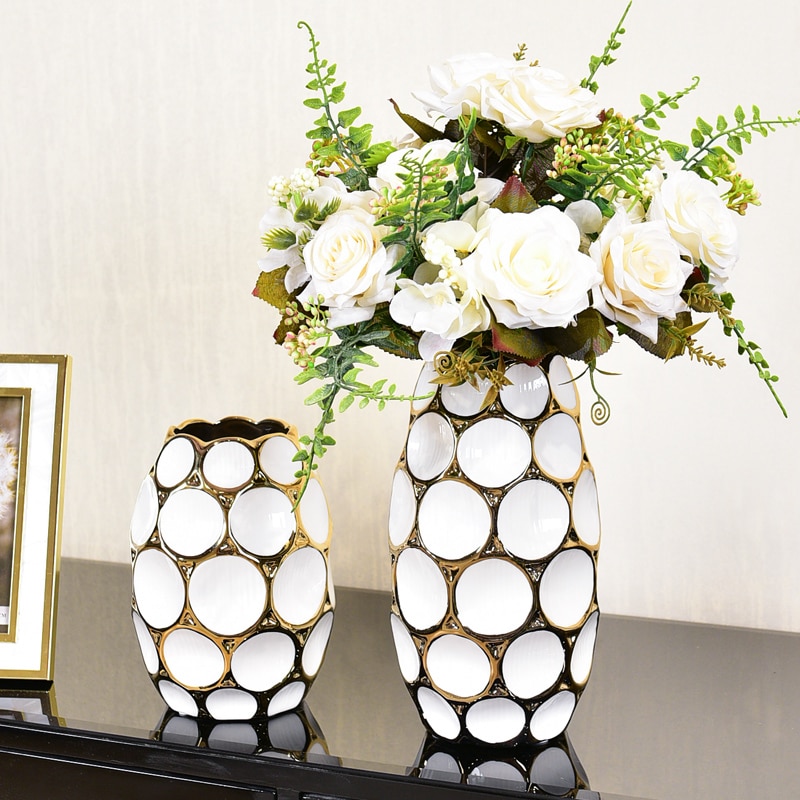 Vase moderne avec alvéole et dorure - MON JOLI VASE