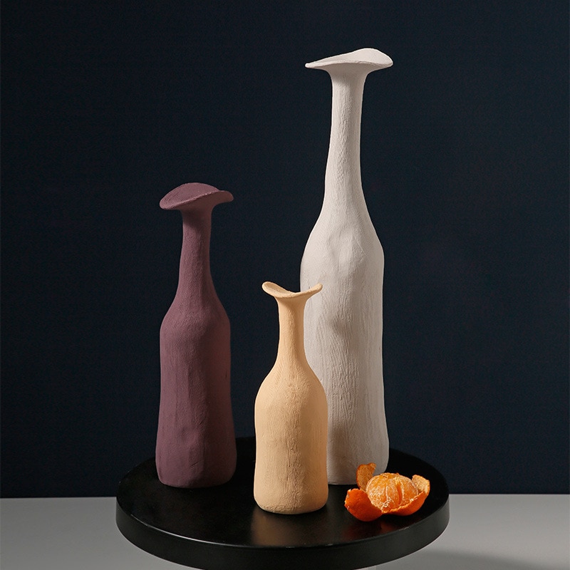 Vase moderne style Morandi en forme de bouteille - MON JOLI VASE