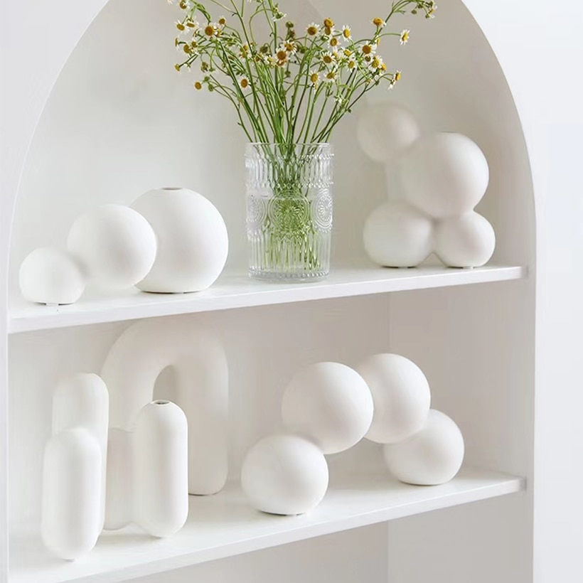 Vase moderne blanc en céramique - MON JOLI VASE